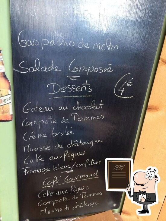 Menu at Bocata restaurant, Paris