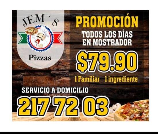 Menu at JEM'S PIZZAS restaurant, Hermosillo