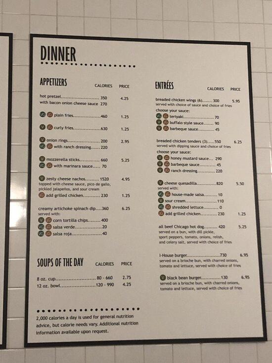 Menu at Tiffin Café at International House cafe, Chicago