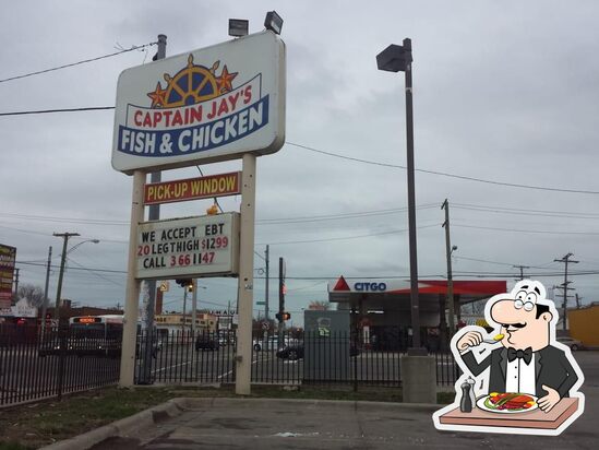 Menu at Captain Jay's Fish & Chicken restaurant, Detroit, Van Dyke Ave St