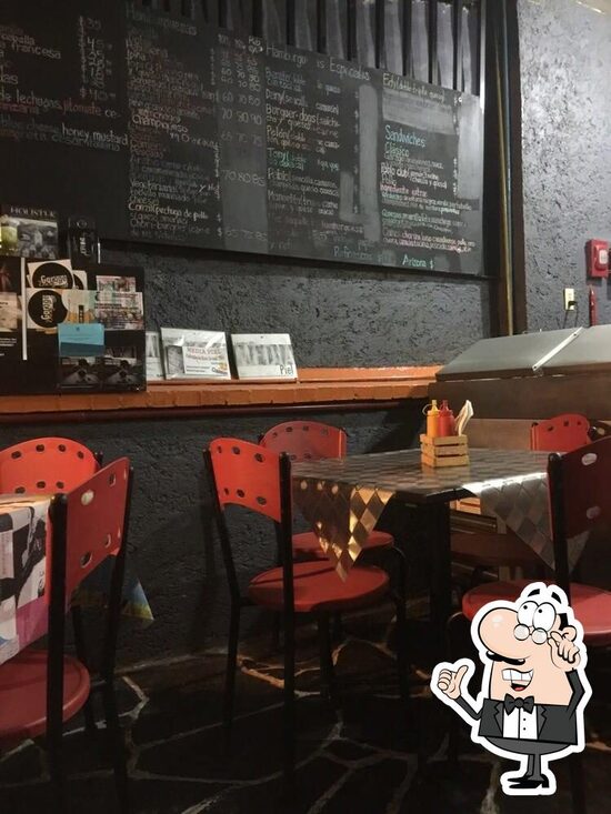 Menu at Burger Garage restaurant, Mexico City, Calle Rumania 1022BIS