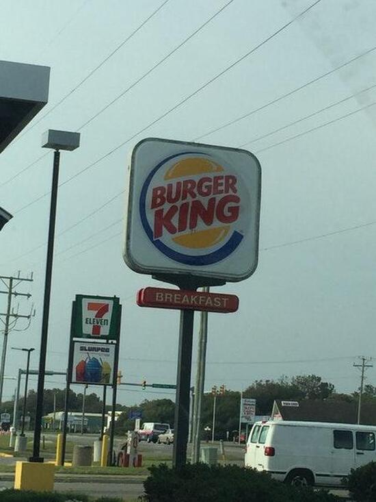 Menu at Burger King restaurant, Duck