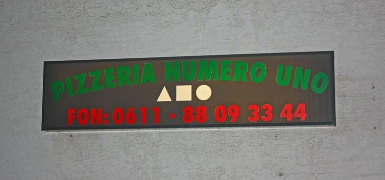 Menu at pizzeria numero uno, Wiesbaden