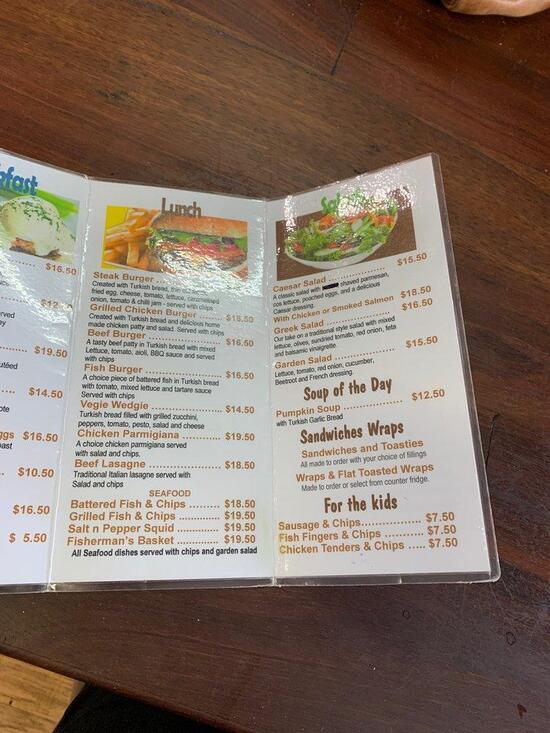 Menu at The Daily Grind restaurant, Katanning