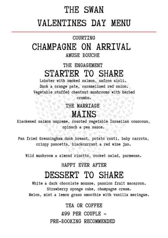Menu at The Swan Grendon Underwood pub & bar, Grendon Underwood