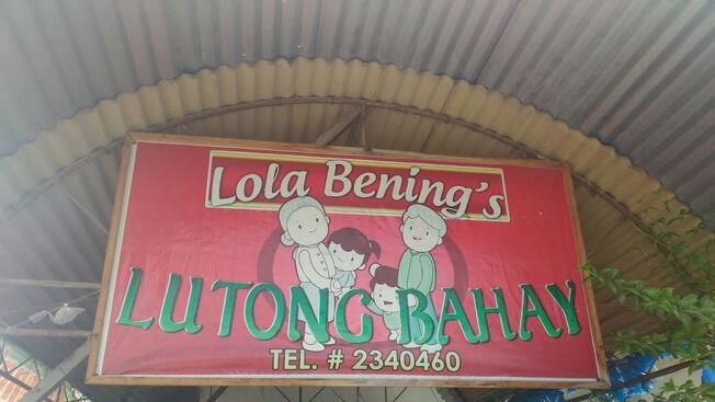 Menu at Lola Bening's Lutong Bahay restaurant, Davao City