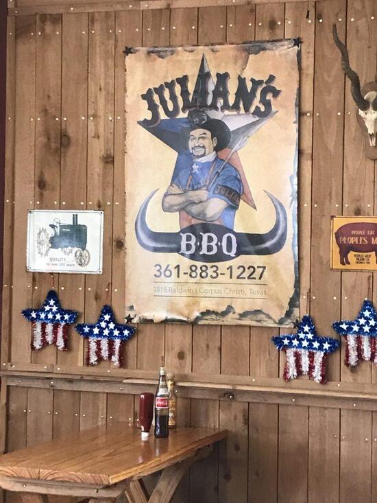 Menu at Julian's BBQ, Corpus Christi
