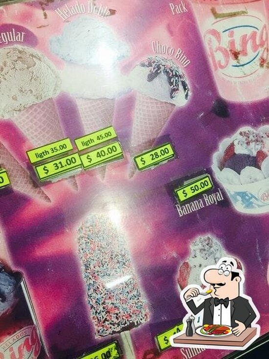 Menu at Helados Bing desserts, Guadalajara, Calz. Independencia 910 A