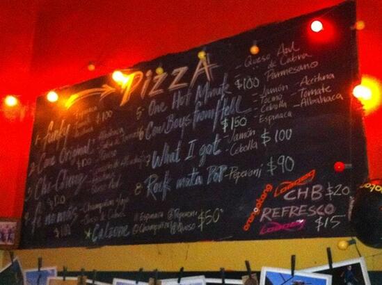 Carta de pizzería Funky Pizza, Saltillo