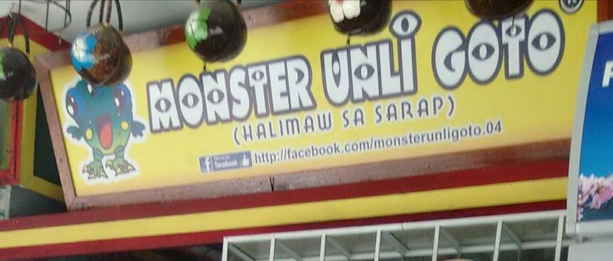 Menu at Monster Unli Goto restaurant, Taguig