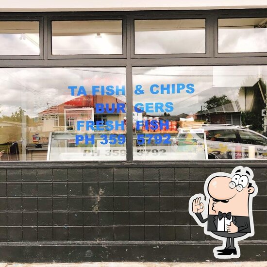 Menu at Ta Fish & Chips restaurant, Christchurch