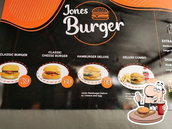 Menu at JONES BURGER restaurant, Cebu City
