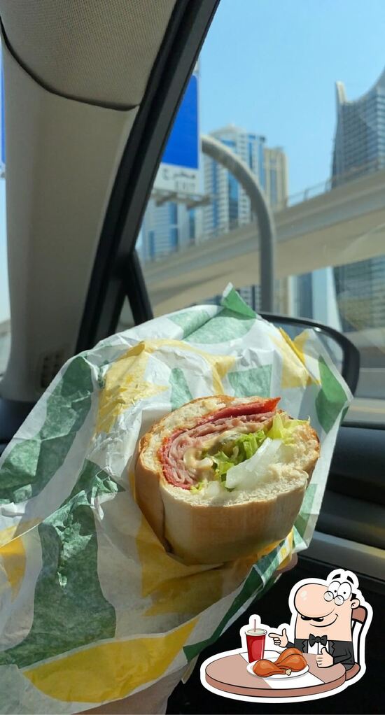 Menu at Subway fast food, Dubai, Al Tarres Street