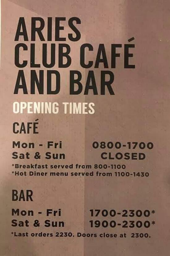 Aries Club Cafe and Bar in Shawbury