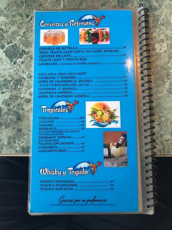 Menu at Delicias del Mar restaurant, Santiago, Carr Nacional Kilómetro 243