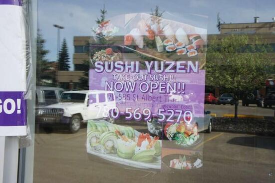 Menu at Sushi Yuzen, Edmonton