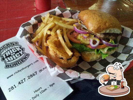 Carta del restaurante Ricky's Thick N' Juicy Burgers, Baytown
