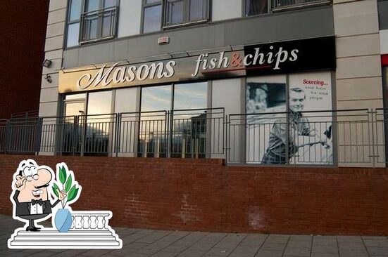 Menu at Mason's Fish & Chips restaurant, Birmingham