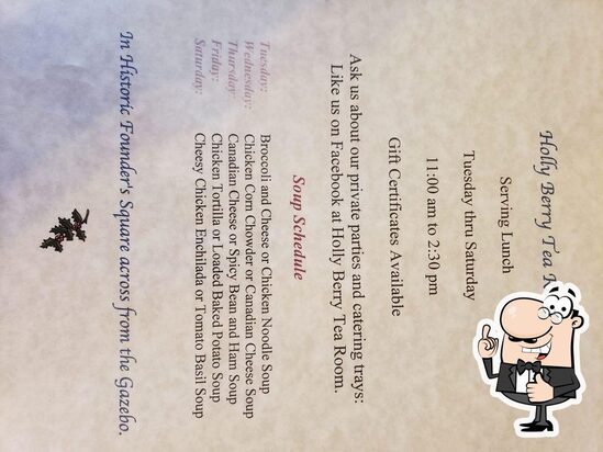 Menu at Holly Berry Tea Room restaurant, League City, 501 E Main St #4