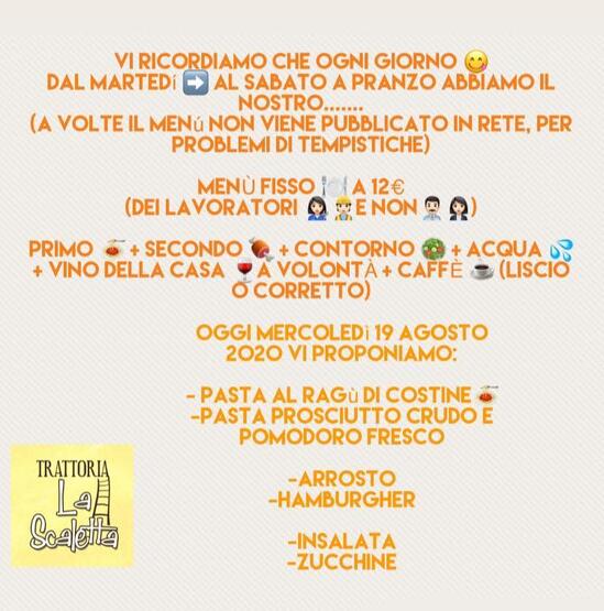 Menu da Trattoria La Scaletta Crova ristorante, Crova
