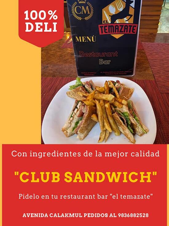 Menu at El Temazate restaurant, Xpujil