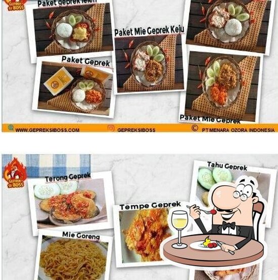 Carta del restaurante Ayam Geprek Si Boss, Malang