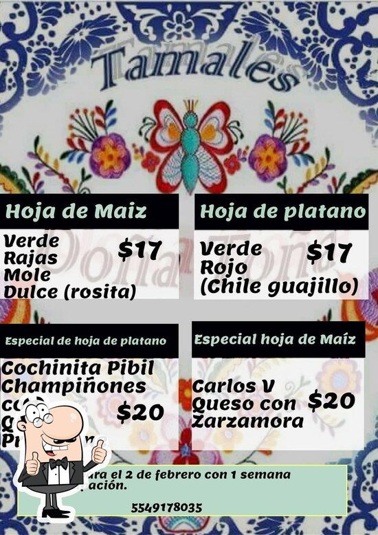 Tamales Doña Toña - Menú del restaurante, precios y reseñas