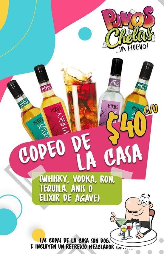 Carta del pub y bar Pomos y chelas ahuevo, Veracruz