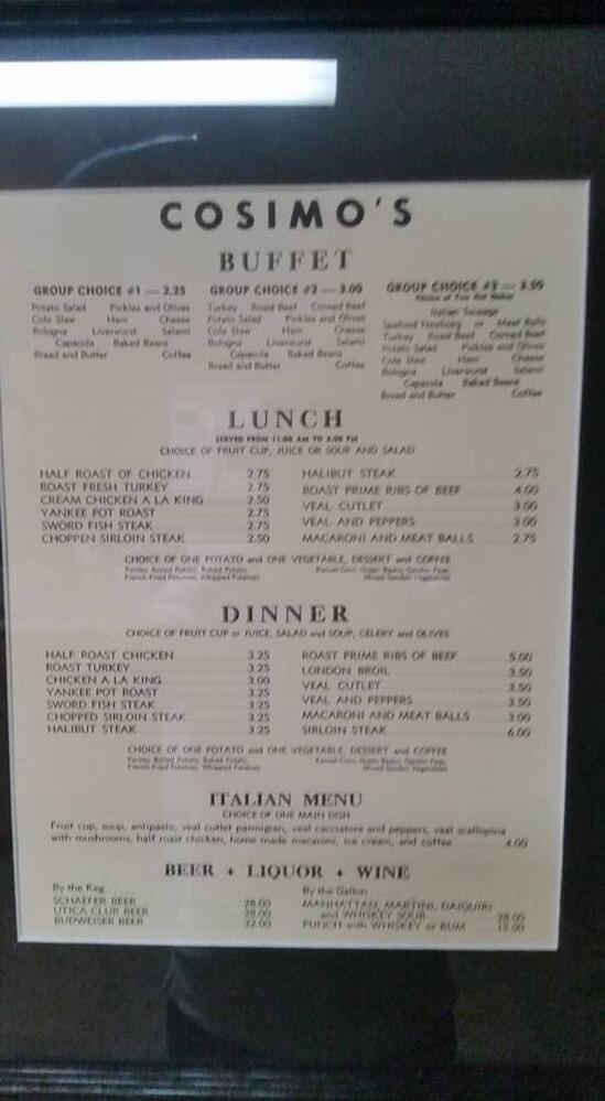 Menu at Cosimo's Italian American Restaurant, Albany