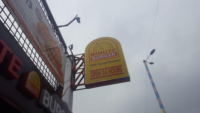 Menu at Minute Burger restaurant, Cainta, J4M5+G8V