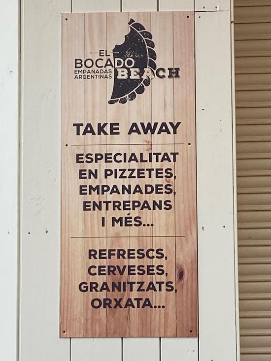 Menu at El Bocado Beach restaurant, Blanes