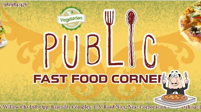 Menu at Public Fast Food Corner, Mumbai