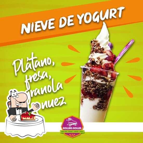 Menu at Rolling Roller - Nieve de yogurt, crepas, jugos y sandwiches ...
