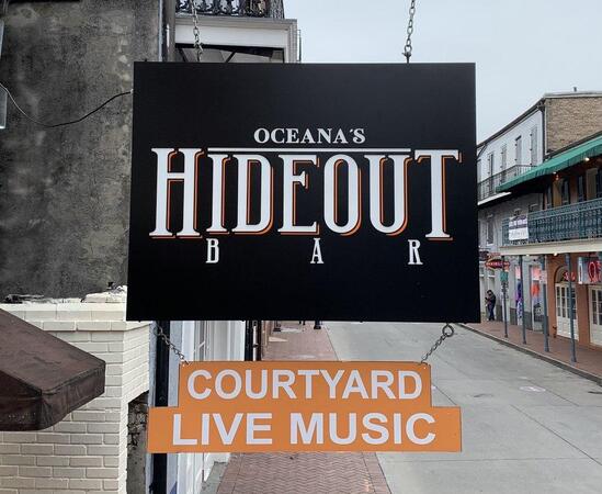 Menu at Hideout Bar, New Orleans