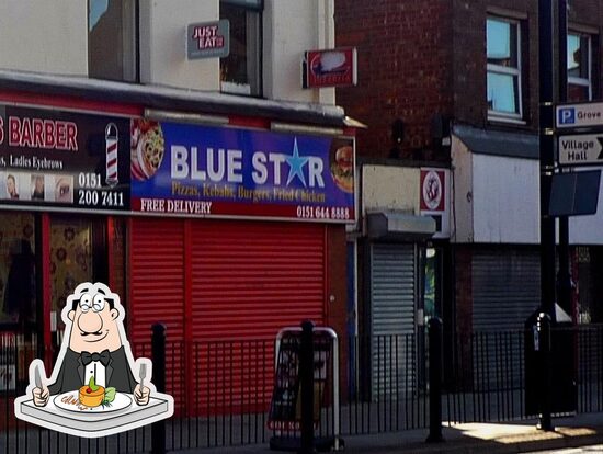 Menu at Blue Star Takeaway pizzeria, Bebington
