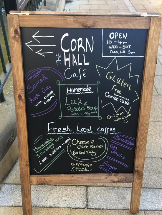 Menu at The Corn Hall Cafe, Diss