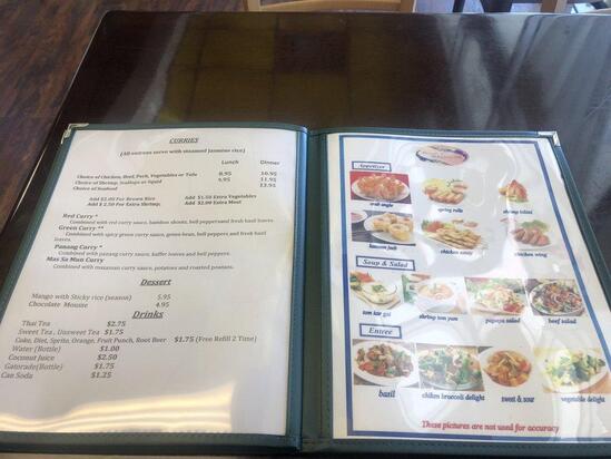 Menu at Bangkok Express restaurant, Newport News
