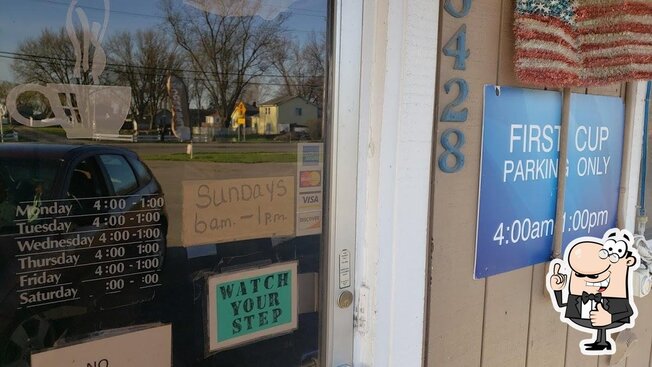 Menu at The First Cup cafe, Clay Township