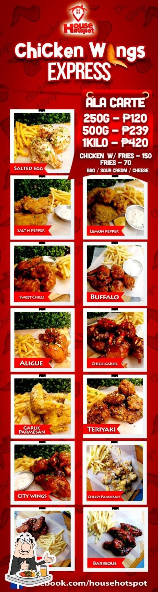 Menu at House Hotspot Express Wings restaurant, Taguig