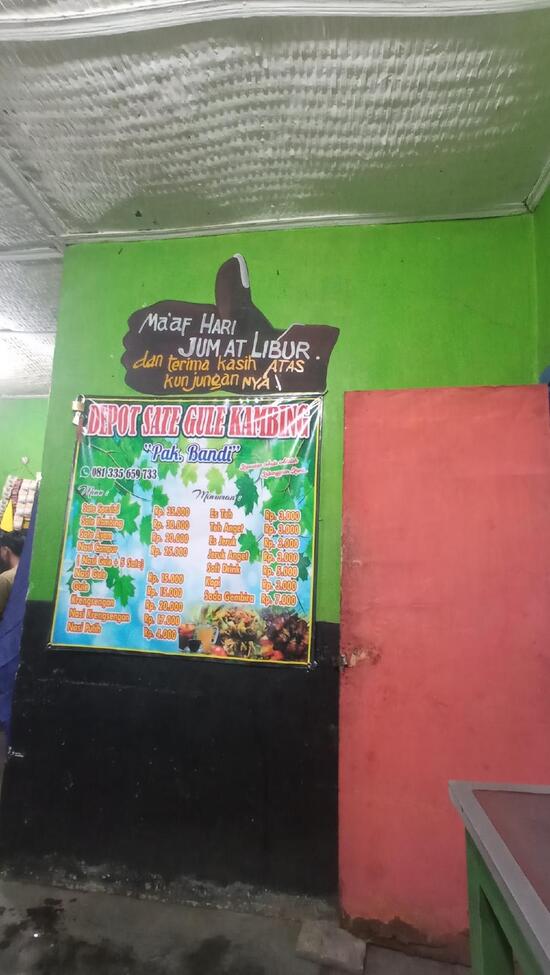 Carta del restaurante Sate Kambing dan Gule Pak Bandi Cabang 1, Warujayeng
