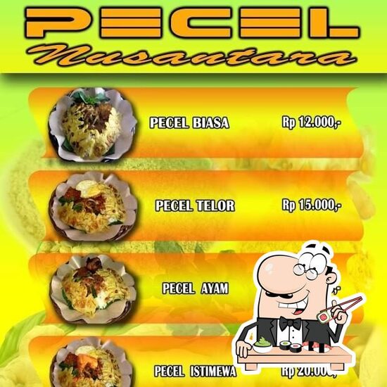 Menu at PECEL Nusantara restaurant, Batam