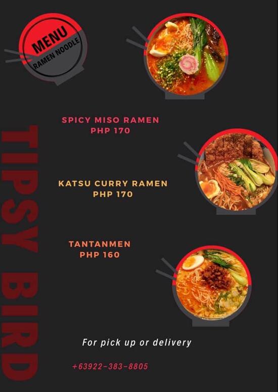 Menu at Tipsy Bird restaurant, Tarlac City