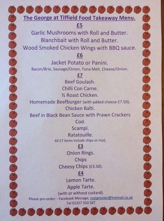 Menu at The George pub & bar, Towcester