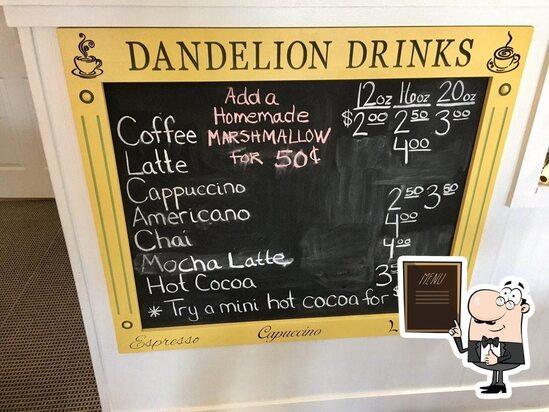 Menu at Dandelion Cafe & Bakery, South Gull Lake
