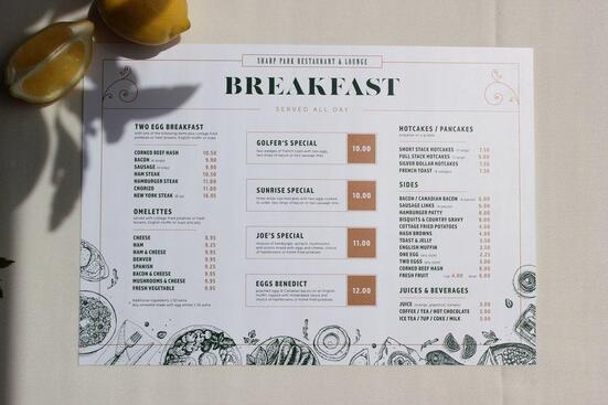 Menu at Sharp Park Restaurant, Pacifica, Highway 1 & Sharp Park Rd