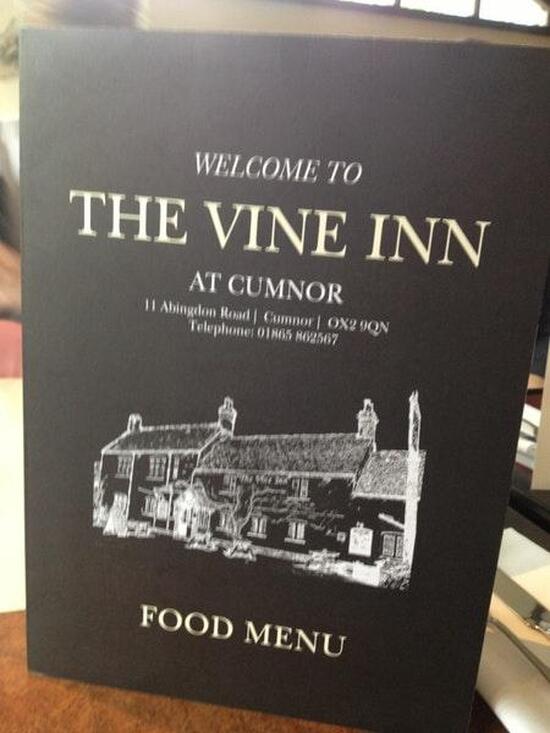 Menu at The Vine Inn pub & bar, Oxford