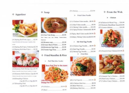 Menu at Little Kitchen restaurant, Kingston