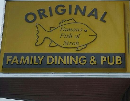 Menu at The Original Fish of Stroh restaurant, Stroh, S 1175 E