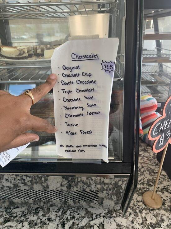 Menu at Sweet Moments Cafe, Augusta