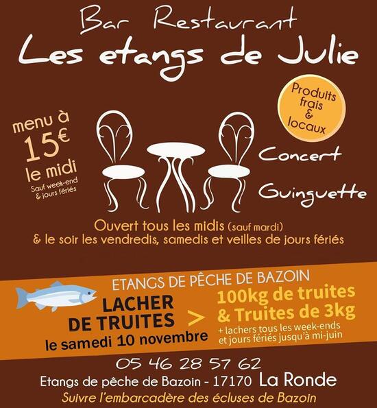Menu au Les étangs de Julie restaurant, La Ronde, La Ronde